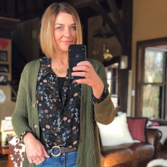 CAbi | Sweaters | Cabi 3536 Aerial Olive Cardigan Sweater Small Euc ...